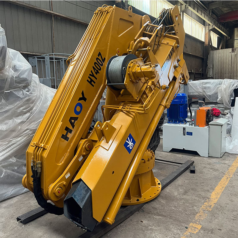 HAOY 40t*m Hydraulic Articulated Jib Crane with Power Unit Marine load – HaoYi